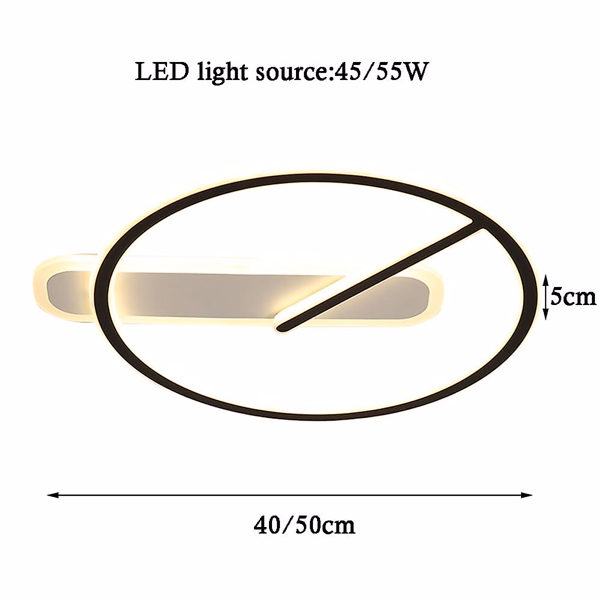 Hanging Lamp, Ultra-Thin Round Ceiling Light, LED Three Color Dimming Flush Mount Ceiling Light, Dimmable 3000K-6000K Ceiling Lamps for Bedroom Dining Living Room Kitchen Hallway (Size : 50cm)