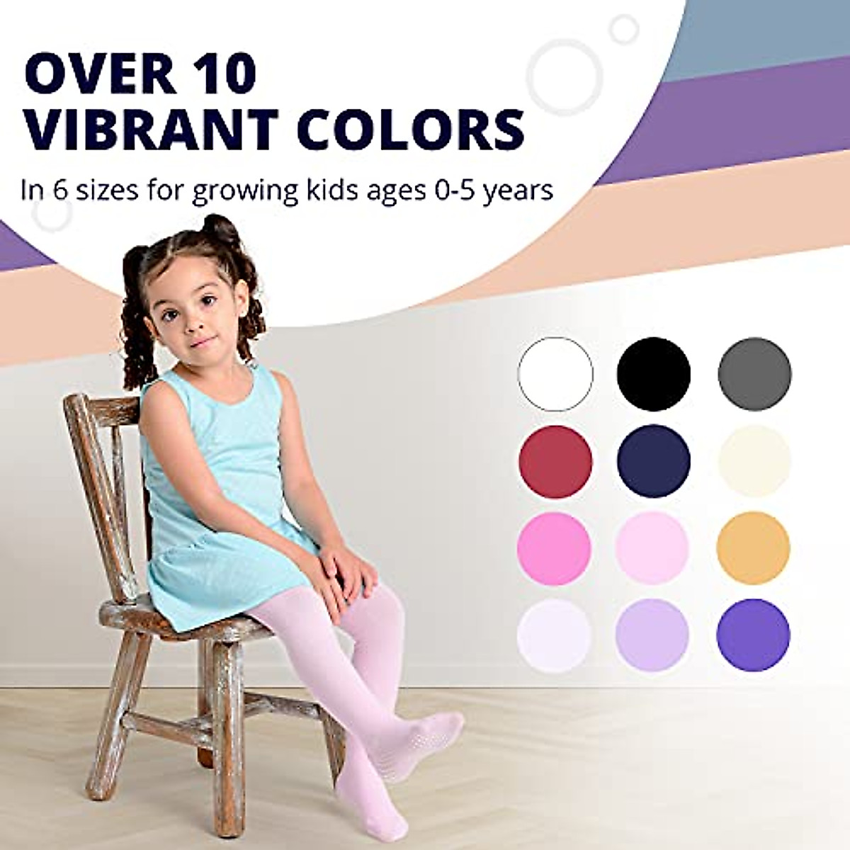 LA ACTIVE Baby Girl Tights Warm Cotton Leggings Tights, Non-Skid Seamless Cable Knit Stockings for 0 Months-3 Months Infant Toddler, Pink & White & Black-3 Pairs