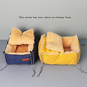 Rat Hammock for Cage, Guinea Pig Hideout Small Animal Hammock House Rat Hut, Sugar Gliders Beds Cage Accessories for Chinchilla,Hamster,Rat,Bunny,Squirrel,Gerbil (Blue)