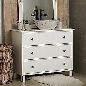 Ravinte 5 Pack Cabinet Knobs Black Kitchen Cabinet Knobs Round Dresser Drawer Knobs Matte Black Drawer Pulls Closet Door Knobs 1-1/5 Inch, OCNYN8HS5