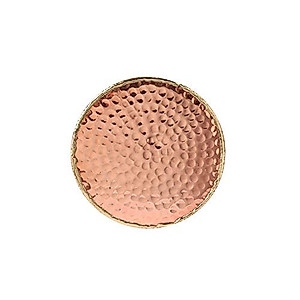 GoCraft Hammered Copper Coasters | Handmade Coasters with Padded Cork Protection for Drinks, Beverages & Wine/Bar Glasses (Set of 4)