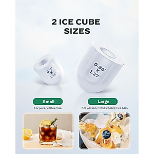Silonn Countertop Ice Maker, 9 Cubes Ready in 6 Mins, 26lbs in 24Hrs, Portable Ice Machine with Self-Cleaning, 2 Sizes of Bullet Ice for Home/Kitchen/Party/RV, Grey