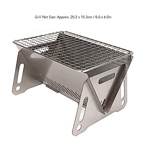 Topyond Foldable BBQ Grill, Portable Stainless Steel Charcoal Grill with Ventilation Holes, Heat Resistant Campfire Grill for Outdoor Cooking, Camping, Patio Use