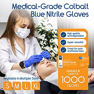 Inspire Nitrile Exam Gloves | THE ORIGINAL Quality Stretch Nitrile, Cobalt Blue | 4.5 Gloves Disposable Latex Free Medical EMT (X-Large (Pack of 1000), Case Of 1000)