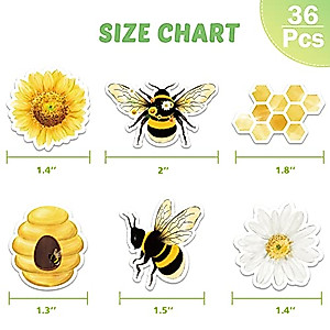 Bee Party Cupcake Topper - 36 PCS Bumble Bee Party Decorations for Kids Girls Birthday Baby Shower Honey Bee Themed Party Supplies Cake Decor
