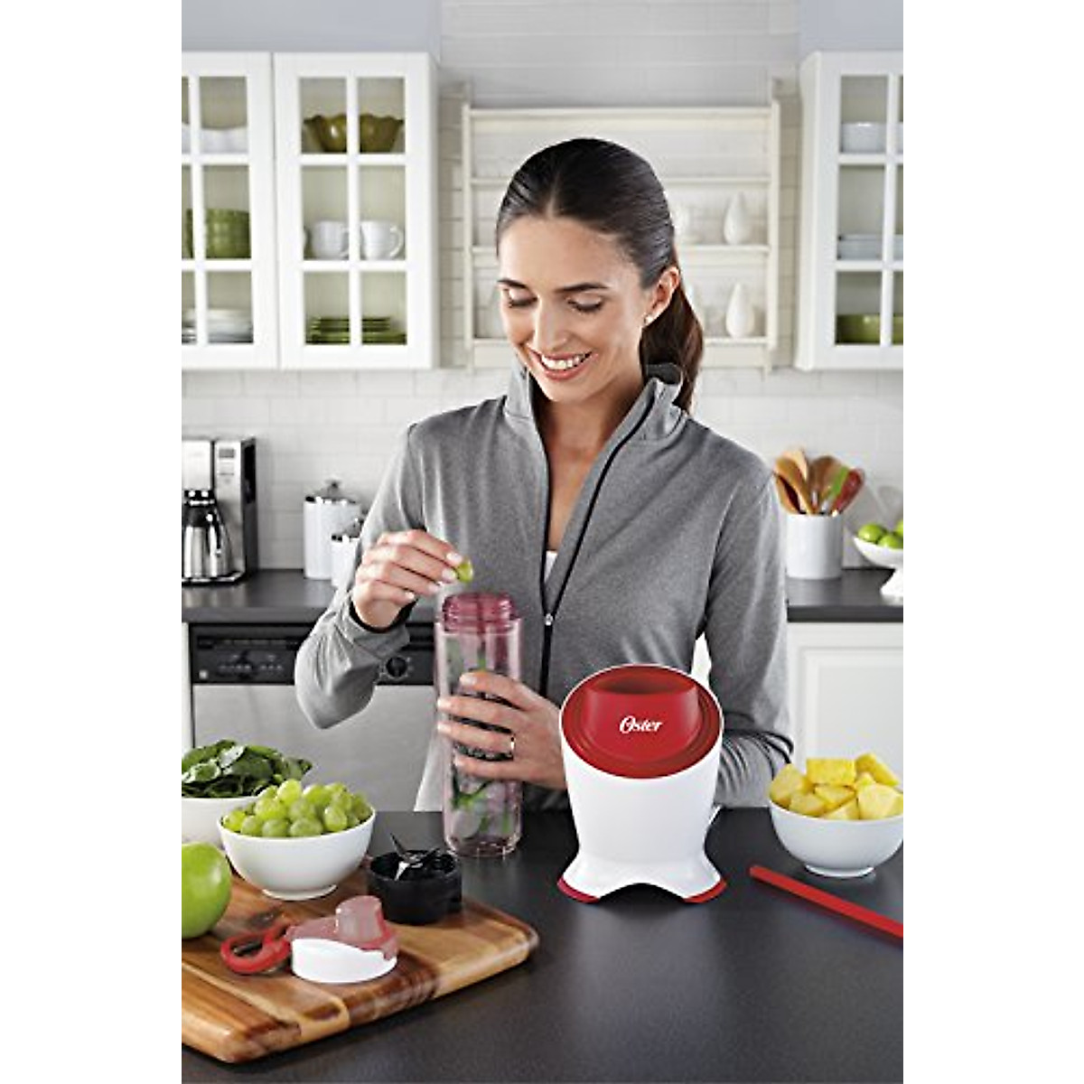 Oster MyBlend Pro Series Personal Blender with Condensation Free Bottle, Travel Clip and 4 Reusable Straws, Red, BLSTPB2-WRD