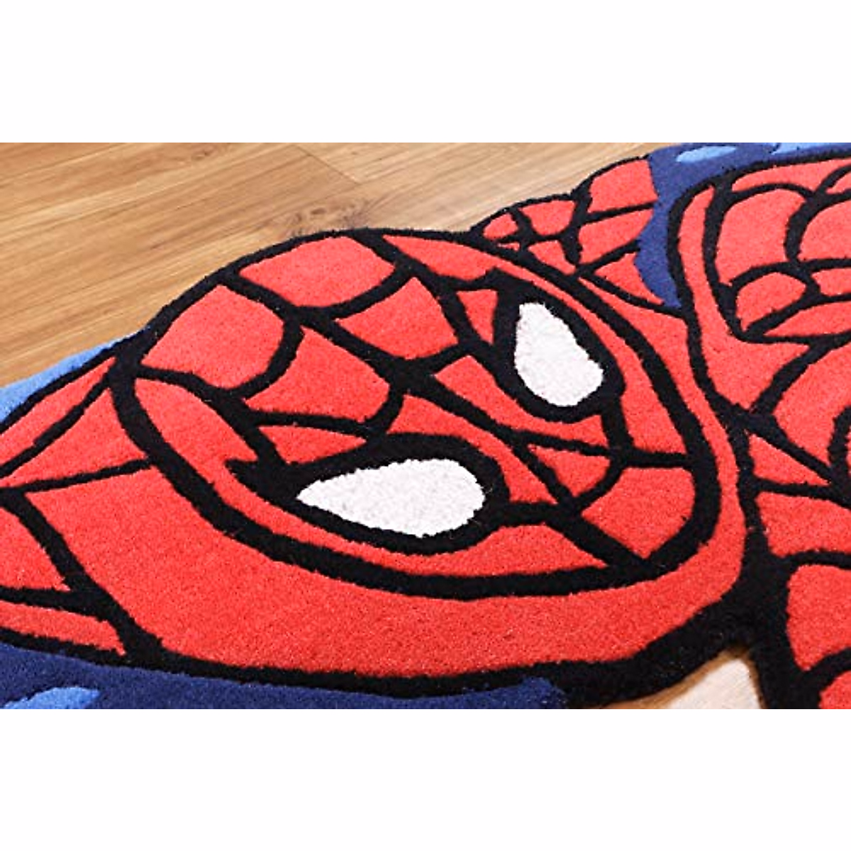 Spider Man Shape 2'3"x4' Handmade Tufted 100% Spiderman Woolen Boys & Girls Area Rugs Carpet