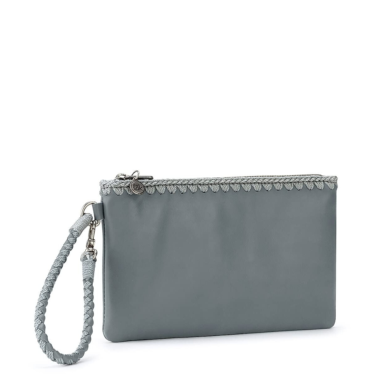 The Sak Vita Wristlet in Leather, Convertible Design with Adjustable Straps, Dusty Blue