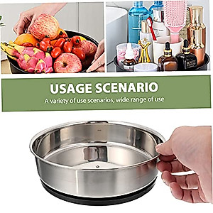 Holibanna 1pc Boxes Rotating Rack Trinket Tray Stainless Steel Container Makeup Pallets Pantry Susan Rotating Rack Household Storage Boxes Non-slip Storage Cases Fruit Containers Food