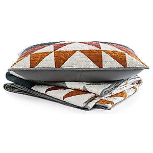 PENDLETON 29270 Explorer Twin-Twin XL Quilt Set Soft Cotton Bed Cover Rustic Machine Washable Bedspread Luxury Coverlet Set Cozy Lightweight Quilt and Pillow Shams Set, Twin, Grey