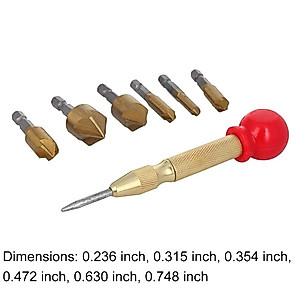 Utoolmart Countersink Drill Bit Set with Center Punch HSS 90 Degree 1/4 inches Hex Shank 5 Flute Bit 6mm-19mm