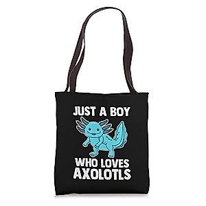 Just A Boy Who Loves Axolotls -Funny Axolotl Gamer Boys Kids Tote Bag