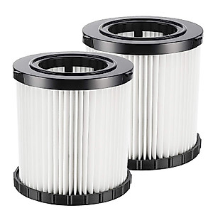 DCV580 DCV581H Vacuum Replacement Filter for DEWALT DCV580 (Cordless) DCV581H DCV5801H 20V MAX Battery Wet/Dry VAC, Washable and Reusable Hepa Filter, 2 Pack