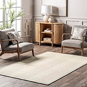 nuLOOM Kalona Nautical Wool and Sisal Area Rug, 8' x 10', Cream