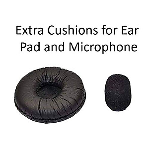 Call Center Hands-Free RJ9 Headset Headphone Monaural Mic Mircrophone Noice Cancelling + Extra Cushions for Avaya Nortel Nt Yealink Ge Emerson Viop POE NEC Mitel Office Desktop IP Telephone Phone