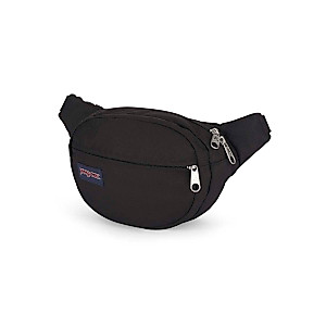 JanSport Fifth Avenue Fanny Pack Crossbody Bags for Women, Men, Black - Stylish, Durable Waist Bag with Adjustable Belt, Main Zippered Pocket, Quick Stash Pocket - Premium Travel Essentials