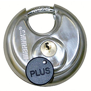 BRINKS 3020-053-3T Trailer Coupler Lock, Discus, Stainless Steel