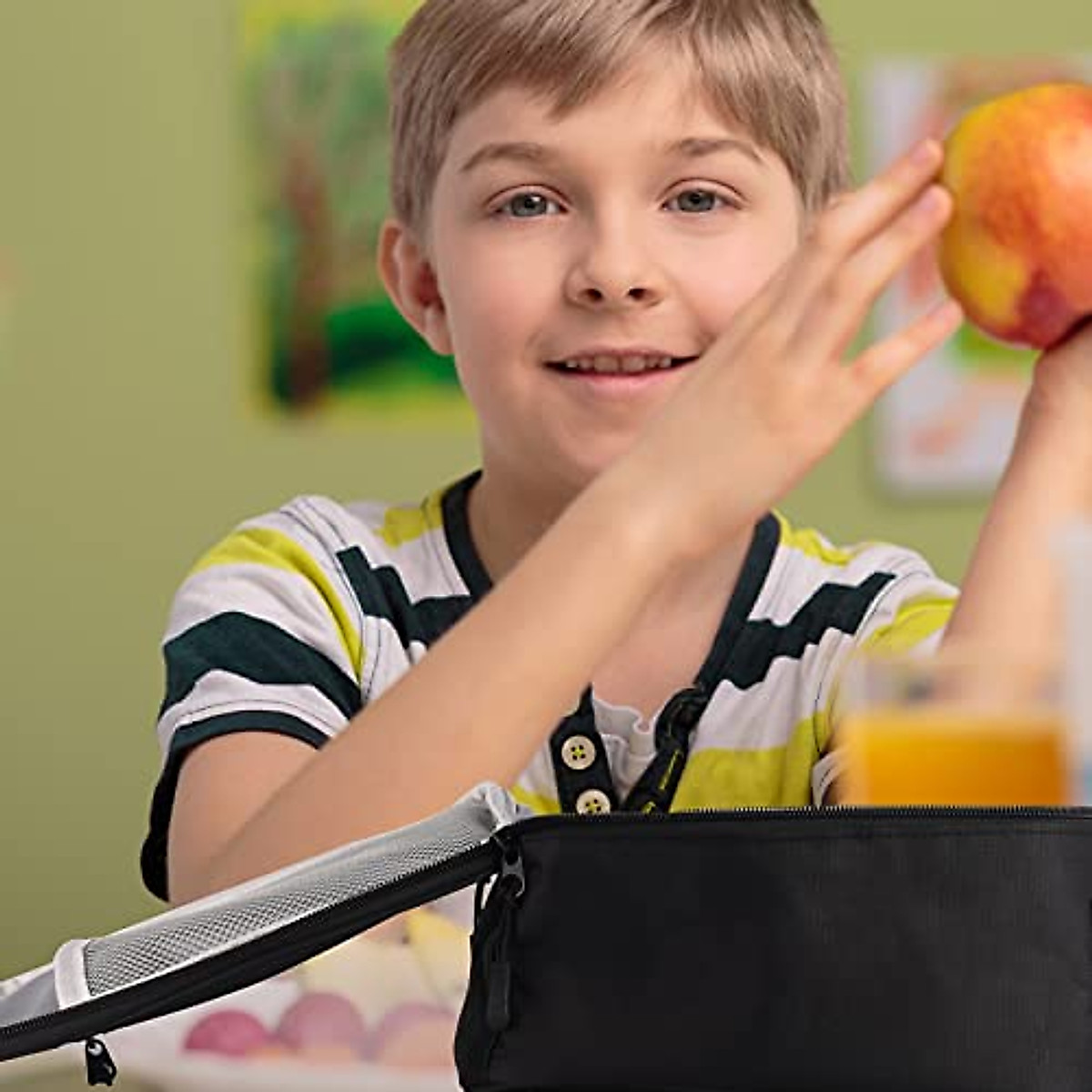 CaCTOUR Lunch Box Kids,Premium Insulated Lunch Bag for Girls Boys,Soft Bag Mini Cooler Back to School Thermal Reusable Lunch Bag for Work School Picnic (Black)