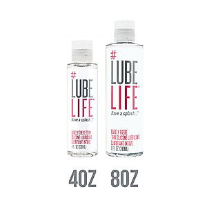 Lube Life Barely There Thin Silicone-Based, Long Lasting, Water Resistant, Personal Lubricant for Men, Women and Couples, 8 Oz