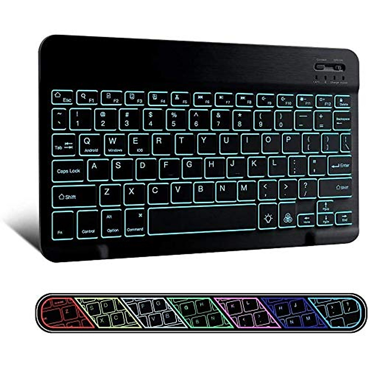 BoxWave Keyboard Compatible with Acer ConceptD 7 Ezel CC715-71-7163 (15.6 in) - SlimKeys Bluetooth Keyboard - with Backlight, Portable Keyboard w/Convenient Back Light - Jet Black