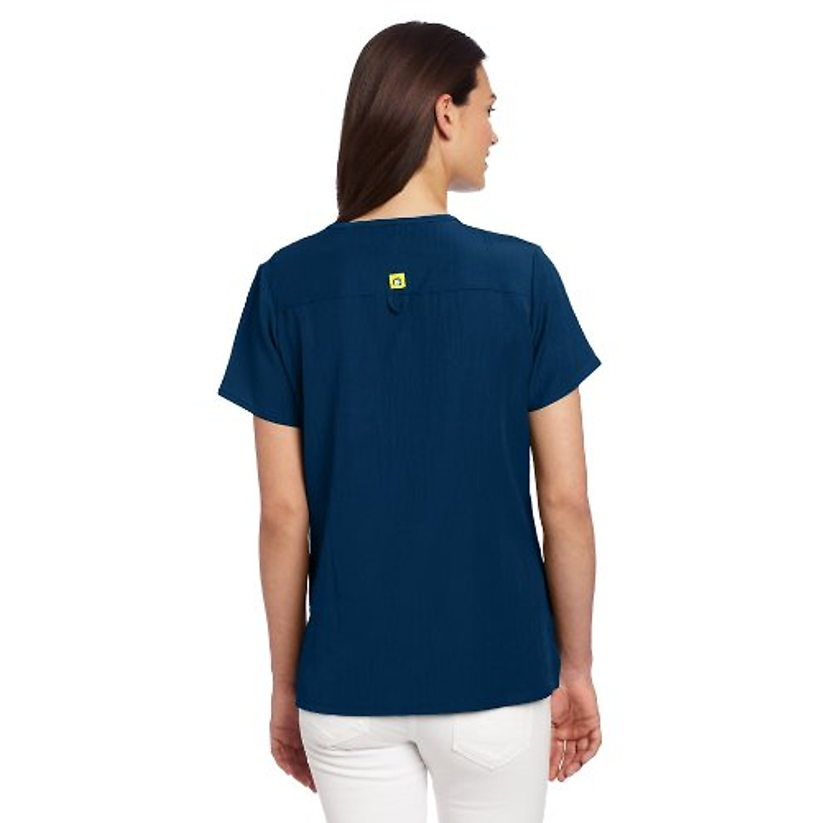 WonderWink Women's Four Way Stretch Sporty V-Neck Top, Caribbean, Small