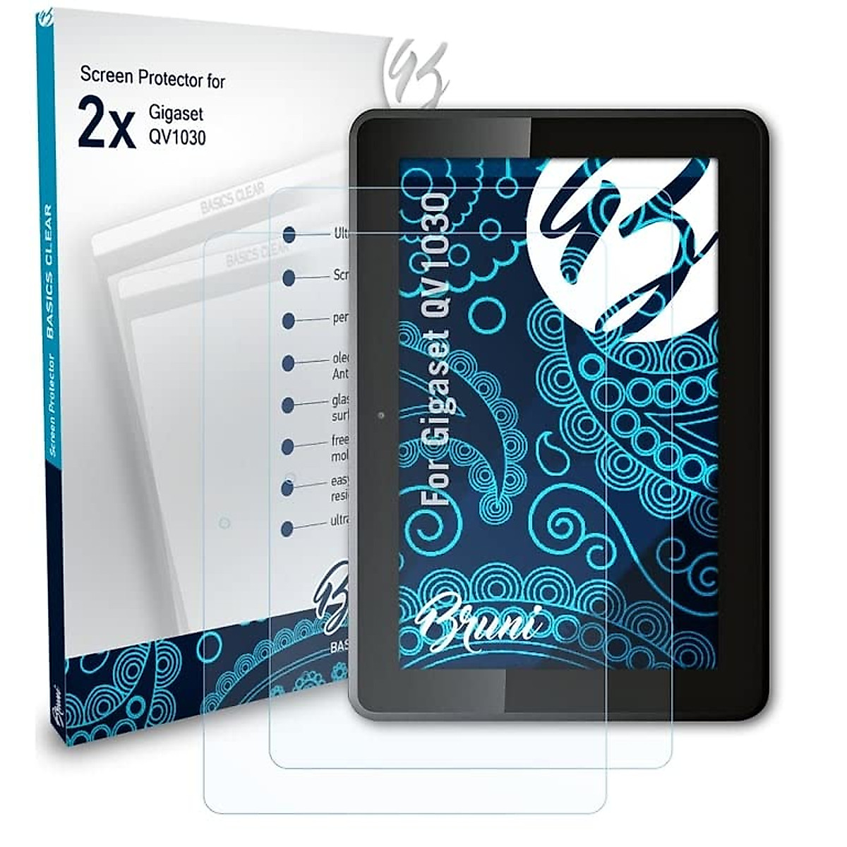 Bruni Screen Protector compatible with Gigaset QV1030 Protector Film, crystal clear Protective Film (2X)