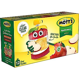 Mott's Original Applesauce, 3.2 oz clear pouches, 12 Count (Pack of 4)