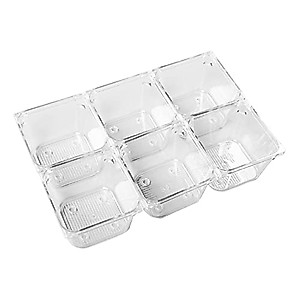 Modern-Depo 16 PCS Plastic Drawer Organizer Storage Bins Clear Drawer Dividers Trays for Makeup, Jewelry, Kitchen Untensils, Gadgets, Office, 5 Sizes