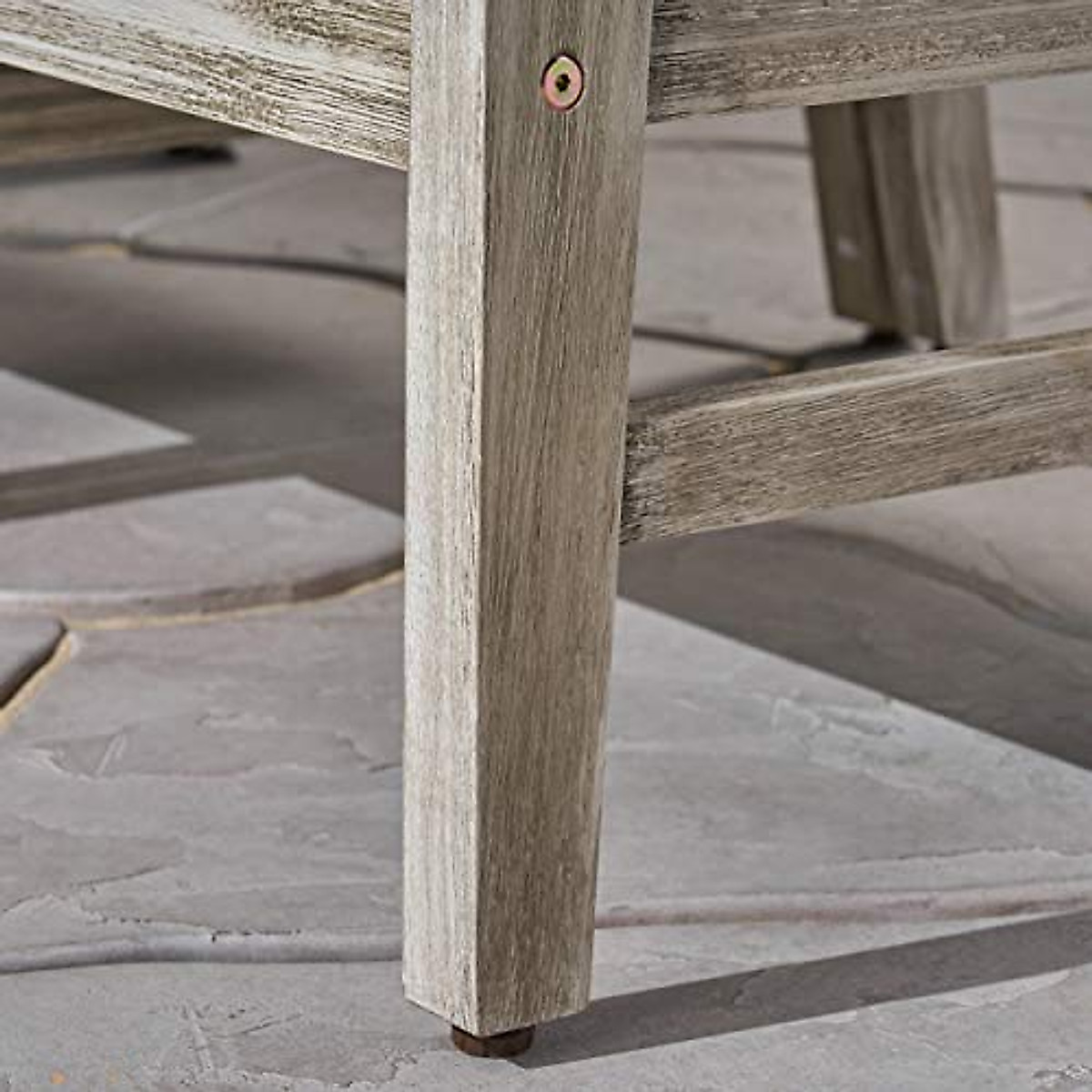 Great Deal Furniture Lorelei Outdoor 9 Piece Acacia Wood Sofa Conversational Set, Light Gray and Dark Gray