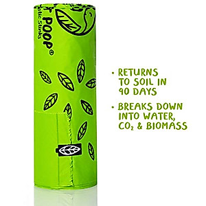 PLANET POOP Home Compostable Dog Poo Bags 30, XL Sized Cat Litter Box Clean-up Doggy Waste Bag with Handles, Pooper Scooper Swivel Bin, Biodegradable for Dogs Extra-Large Grocery Size Eco Pet Supplies