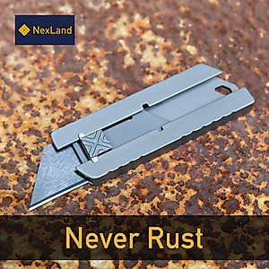 NexLand S01-T06 Sliding Utility Knife Titanium Construction with Black Ceramic Blade Razor Sharp for EDC 1pc