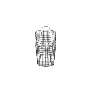 CosmoLiving by Cosmopolitan Metal Round Storage Basket with Handles, Set of 2 21", 17"W, Dark Gray