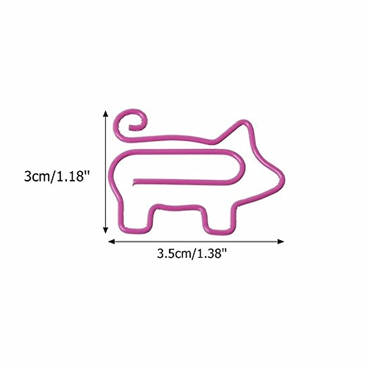 ISKYBOB 40 Pieces Mini Cute Pig Shaped Paper Clips Bookmark Funny Office Supplies,Pink