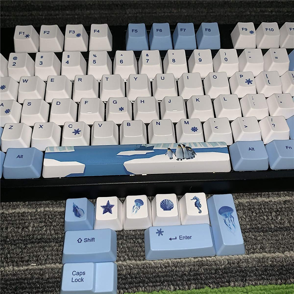 104 Keys Penguin OEM Profile PBT Keycaps Top Printed Dye Sublimation Switch for Cherry RGB MX Mechanical Keyboard Gaming Replace