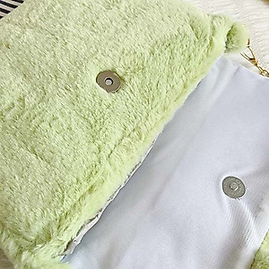 Plush Animal Handbag Crossbody Bag, Cute Lolita Plush Purse, Funny Birthday Gift for Women Girl(green)