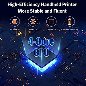 v4ink BENTSAI Portable Handheld Inkjet Printer BT-HH6105B3 with 4.3 Inch LED Touch Screen Quick-Drying Coding Machine Print Height 0.09-0.5’’ for Variable Barcode QRCode Text Date Logo Picture