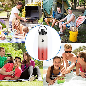 SENDESTAR Insulated Water Bottle W/Straw lid & Sport lid 32-40oz, Stainless Steel Vacuum Wide Mouth Sports Water Bottle Double Wall Sweat-Proof BPA Free Keep Cold or Hot for Hrs(Yellow&Pink)