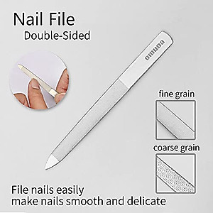 Manicure Set Small Nail Clippers -3 Pieces Stainless Steel Pedicure Kit, Family Professional Grooming Kits, Fingernail Care Tools with Luxurious Travel Case Men Women