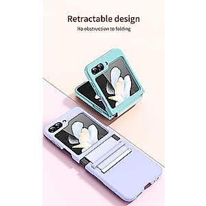 YJZSKRXFAK Case for Samsung Galaxy Z Flip5 5G 2023, Slim Fit Protective Cover with Stretchable Soft Hinge Protection Case for Galaxy Z Flip 5-Light Green