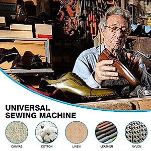 IRONWALLS Leather Cobbler Manual, Heavy Duty Hand Shoe Repair Mending Sewing Machine with Needles, Leather Stitching Sewing Machine for Canvas Cotton Linen, Bags, Cloths, Tents
