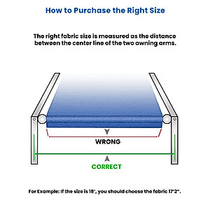 Xenjum RV Awning Fabric Replacement, 16.2oz Heavy-Duty Weatherproof Vinyl Camper Awning Replacement Universal Outdoor Canopy for RV, Trailer, and Motorhome Awnings-Sapphire Blue Fade-11'(Fabric 10'2")