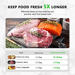 Vacuum Sealer Machine, Portable Handheld Vacuum Sealer with 5pcs Reusable Zipper Vacuum Bags and Vacuum Wine Sealer for Food Preservation Fresh & Save