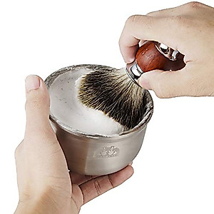 Grandslam Shaving Soap Bowl, 304 Heavy Duty Stainless Steel Shaving Lather Bowl for Men, Double Layer Heat Preservation, Create Rich Shaving Cream and Keep Your Lather Warm