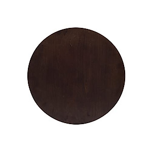 DAIVA CASA Orion Round Wooden Dining Table Birch Circle Dinner Table Solid Wood Kitchen & Dining Room Tables/Scandinavian Furniture Mid Century Modern Table Brown Small Dining Room Table 31 inch
