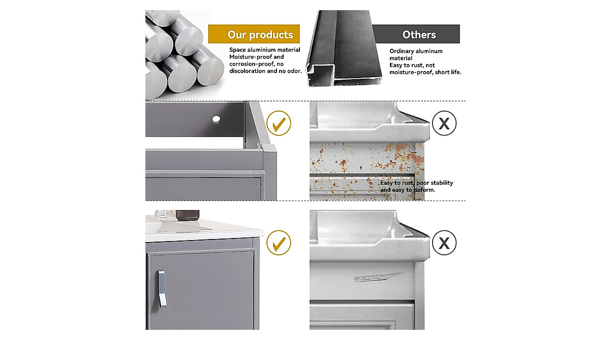 NOTOP 24" Floating Bathroom Vanity with White Ceramic Sink Comb, Modern ...