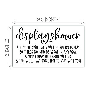 50 Display Shower Cards - Modern Script Design - Unwrapped Gift Request Invitation Inserts for Bridal or Baby Shower