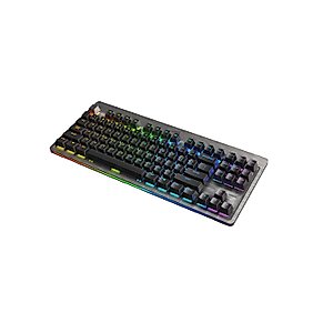 Mountain Everest Core Mechanical Gaming Keyboard - USB Hub - Cherry MX Hot-Swappable Switches - RGB Backlit (Gunmetal Gray, Silent Red - Linear & Quiet)