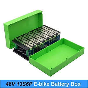 13S 6P 48V Electric Bike Lithium Battery Case with 20A Balance BMS Including Holder Nickel For E-Soccter Battery 48V Use DIY Battery Storage Box in Series Plastic Batteries Case for 18650 Battery