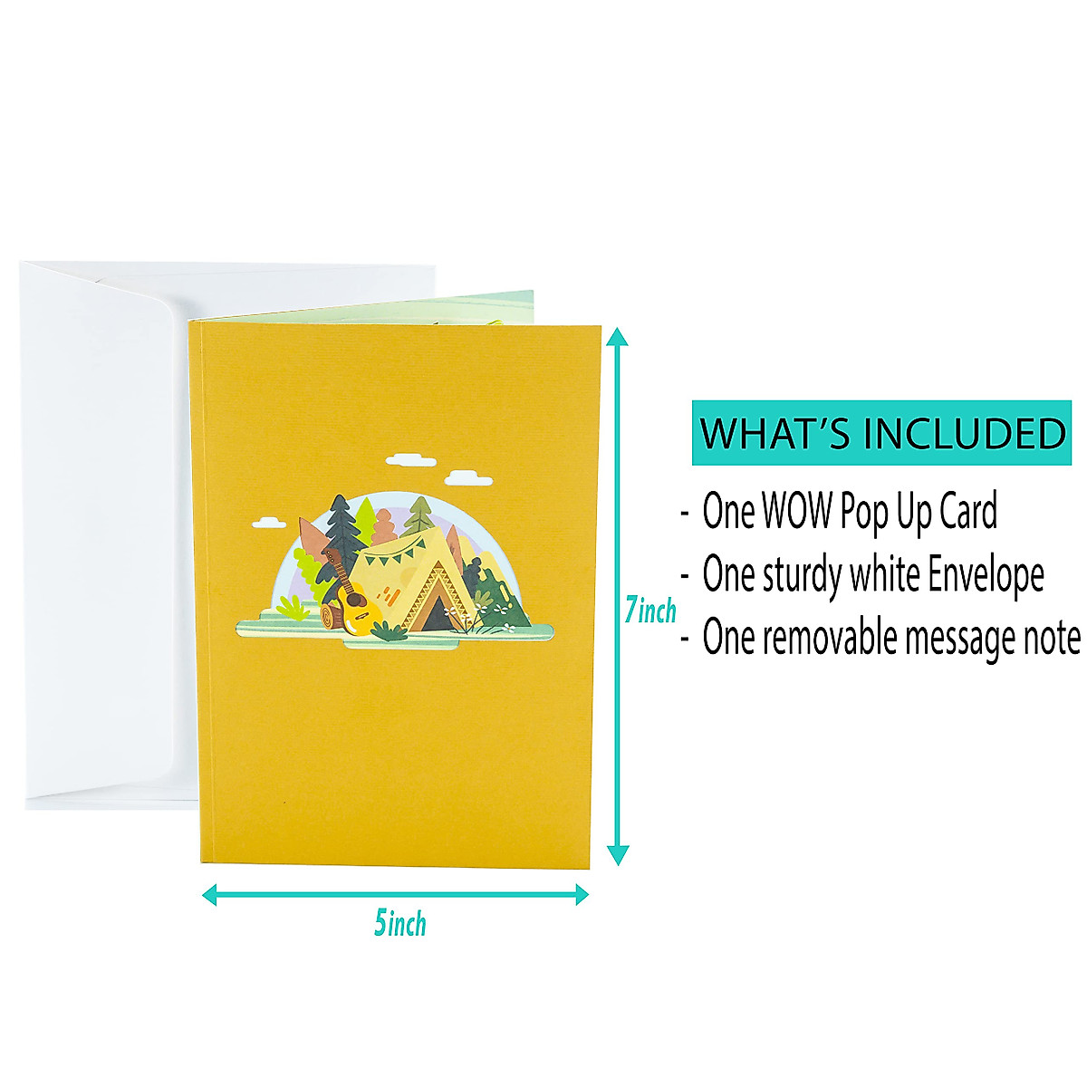 Camping Trip,3D Pop Up Greeting Card For All Occasions,Love, Birthday, Christmas, Congrats, Travel, Retirement, Mountain, Forest, Outdoor, Summer, Holiday,Hard Envelope,Handcrafted With Love