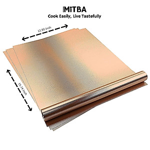 MiTBA Copper Grill Mat Set of 3-XL 100% Non-Stick BBQ Grill Mats, Reusable, and Easy to Clean- Works on Electric Grill Gas Charcoal BBQ and Oven- Will Get You Flawless Meat and a Clean Barbecue